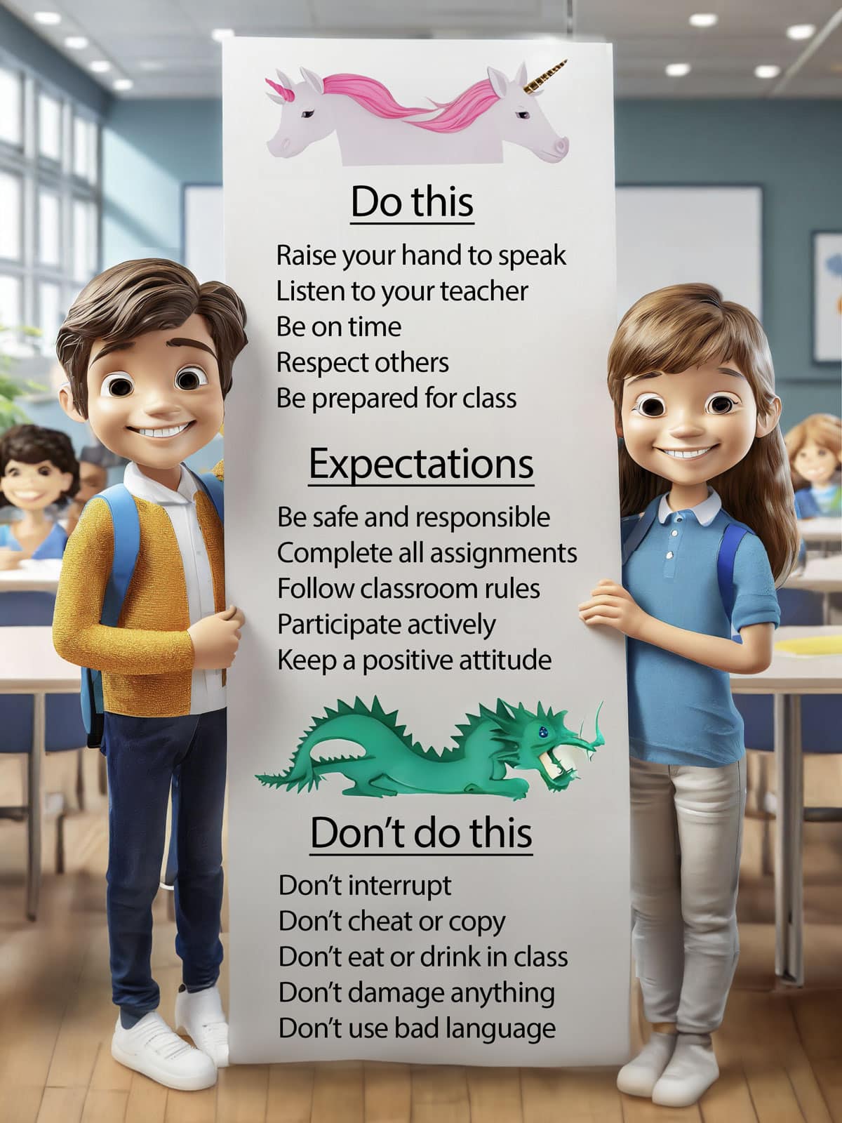 30 Classroom Rules + Poster | Future Educators